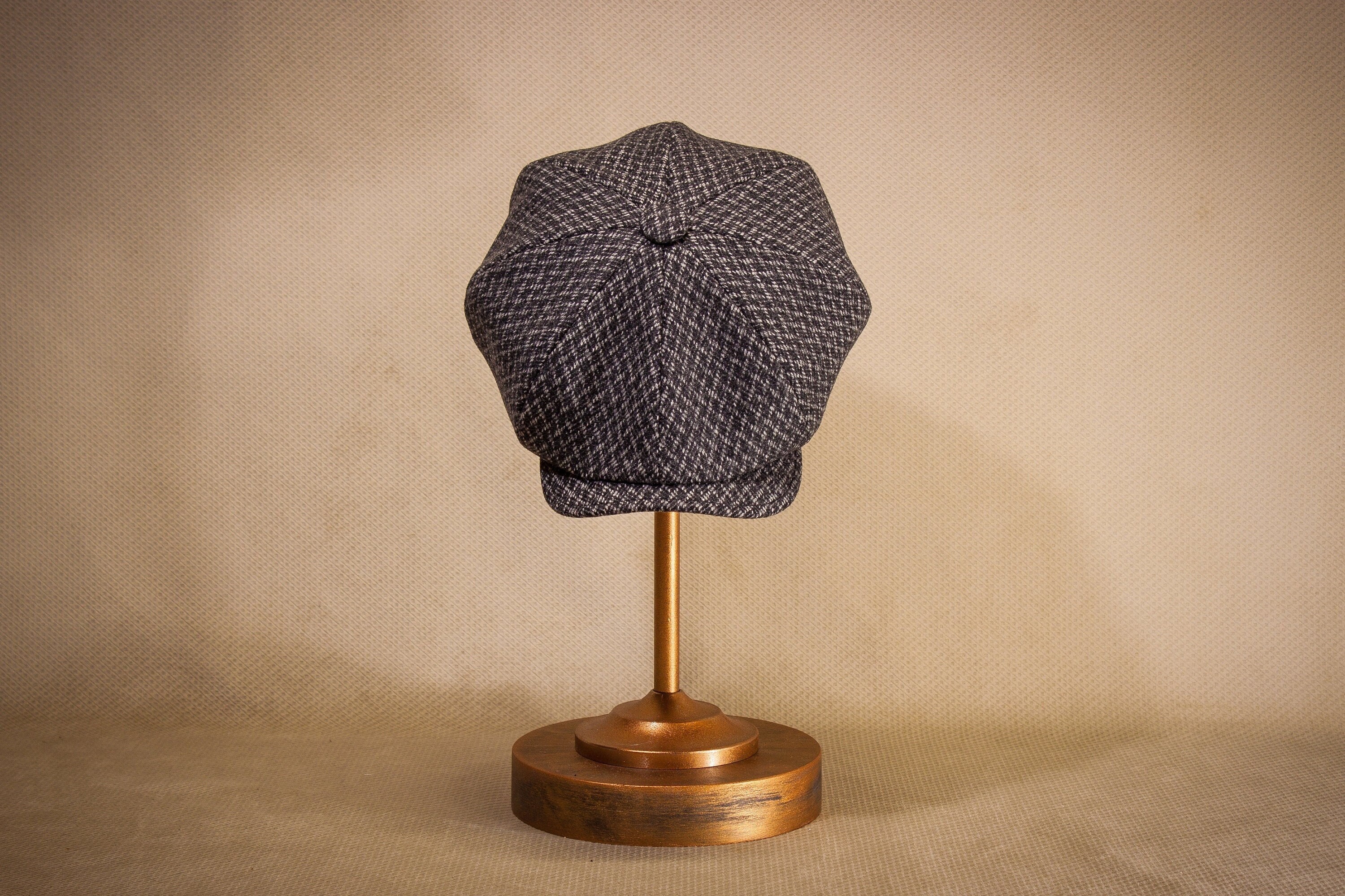 Traditional Dark GREY DIAMOND WOOL Newsboy Cap Mid-width Size - Etsy