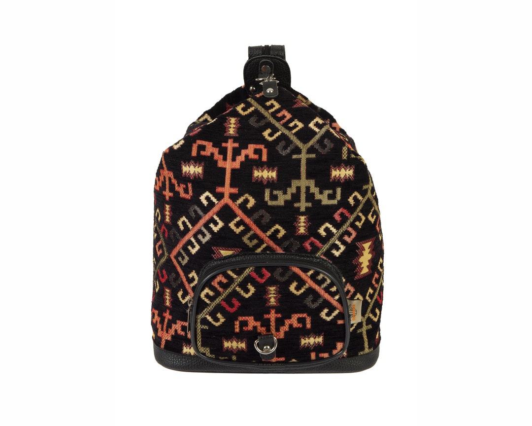 Convertible Backpack in Black Geometric Pattern + Free Purse - Etsy