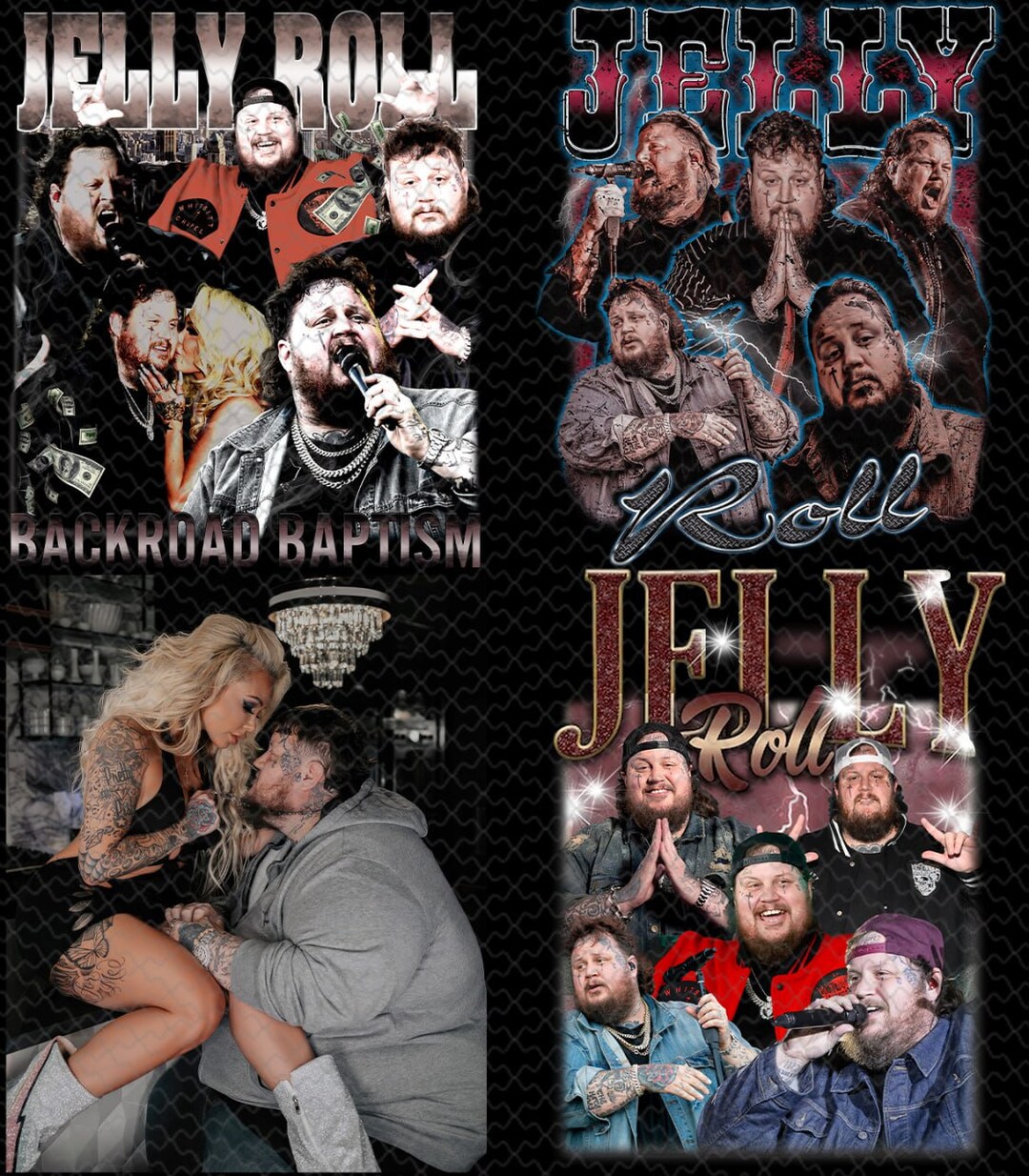 4png Jelly Roll, Retro Jelly Roll Png, Jelly Roll American Rock Singer ...