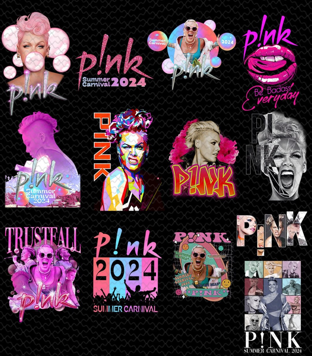 Pnk Png, Pink Singer 2024 World Tour Png, Pink Summer Carnival Png 2024 ...