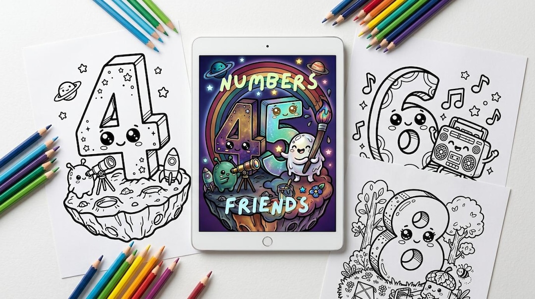 Number Coloring Pages Printable, Kids Learning Numbers 0-9, Preschool ...