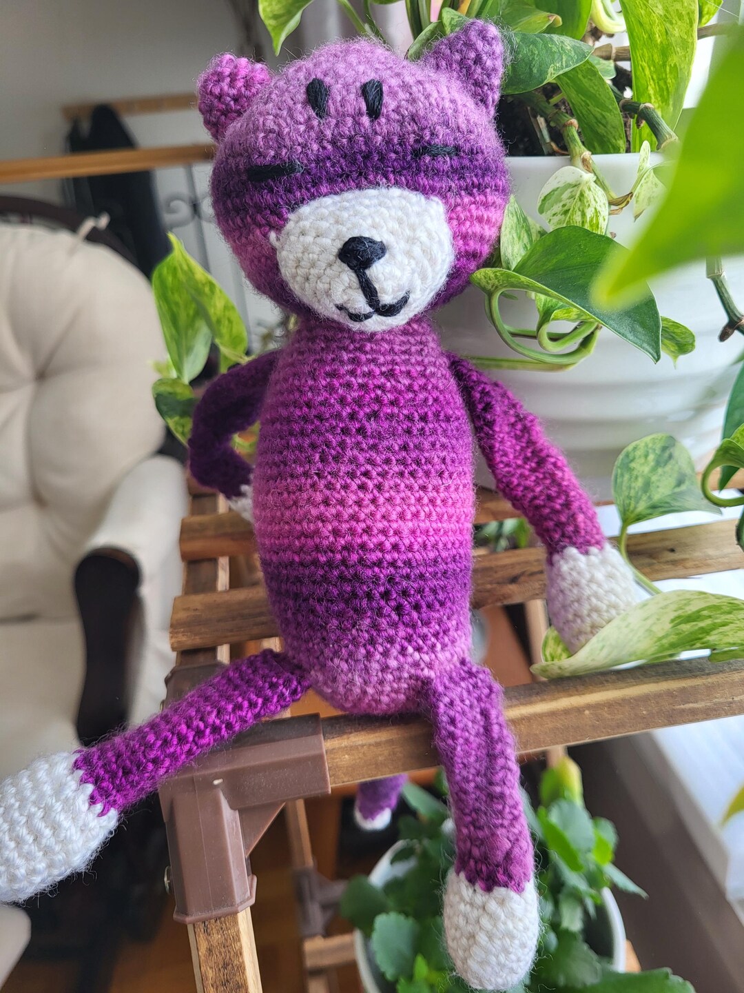 Amigurumi Cat, Crochet Cat, Purple Wonky Cat!! - Etsy