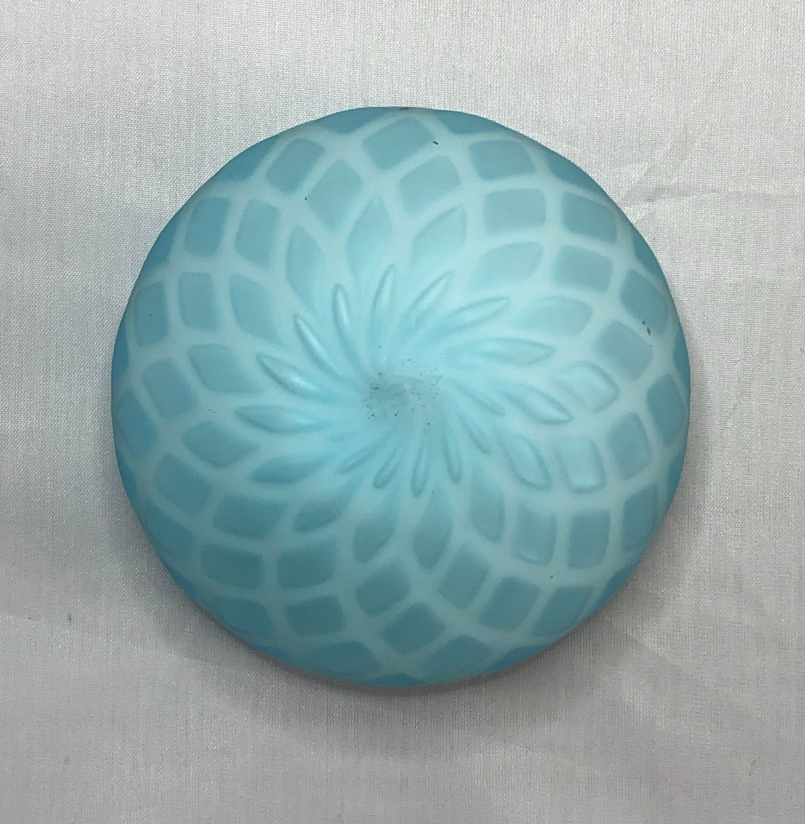 Murano Art Glass Quilted Diamond Blue Paperweight Iridescent - Etsy