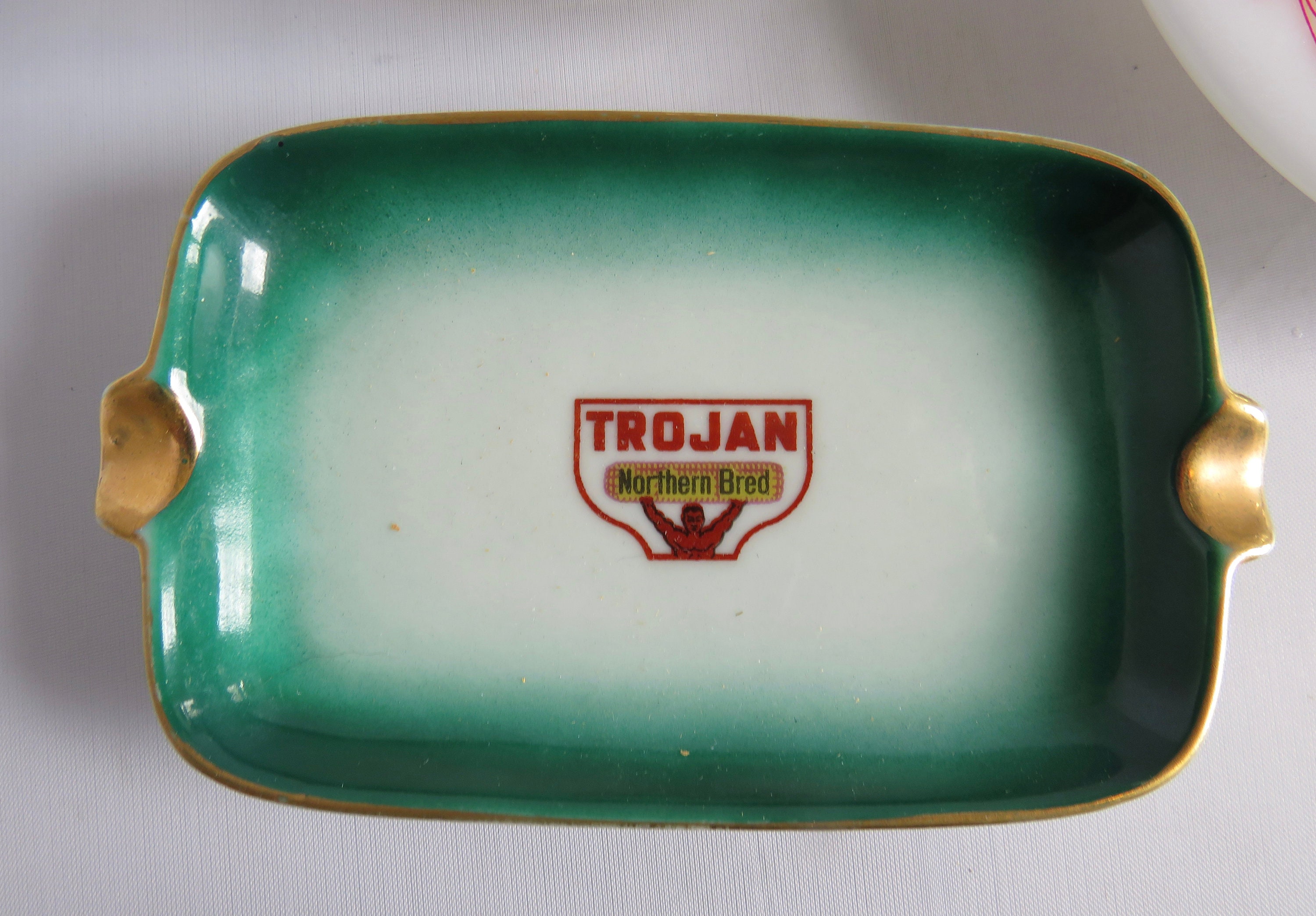 3 Vintage Glass Advertising Ashtraysshell's Beer Trojan Seed Corn Funk ...