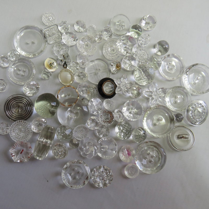 Clear Glass Buttons - Etsy