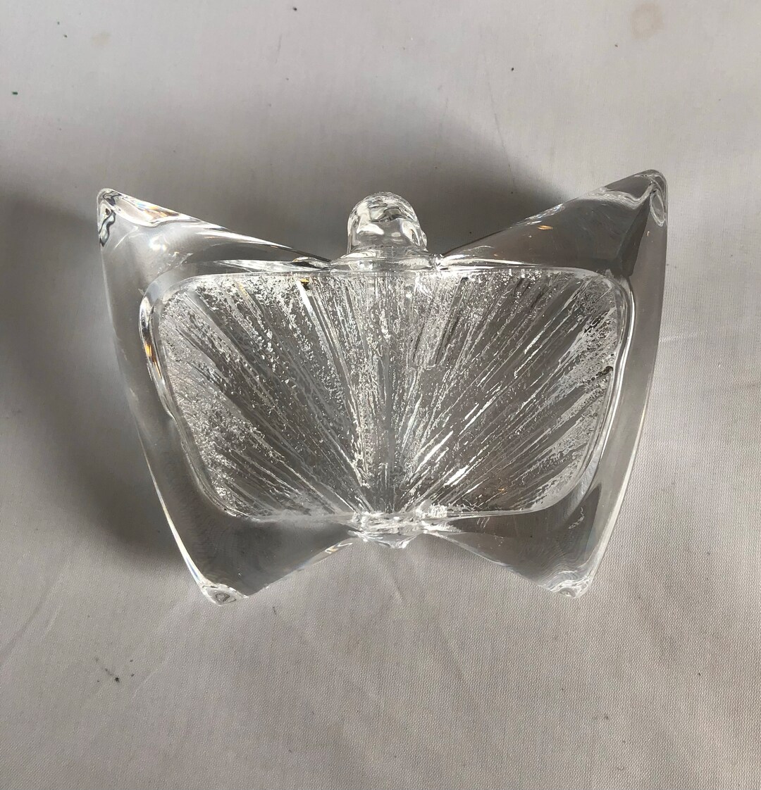 DAUM FRANCE Art Glass Clear BUTTERFLY Paperweight TCD13 - Etsy
