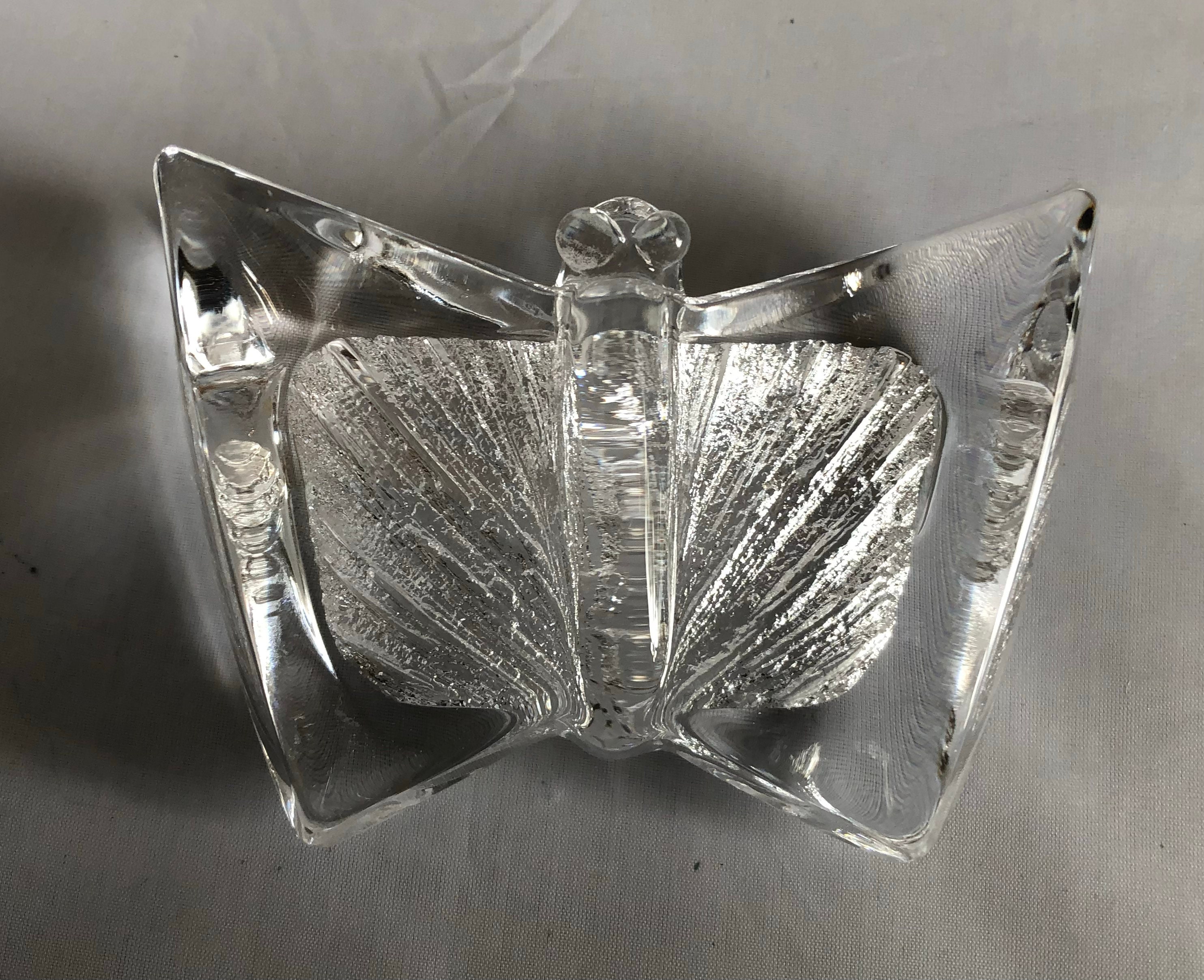 DAUM FRANCE Art Glass Clear BUTTERFLY Paperweight TCD13 - Etsy