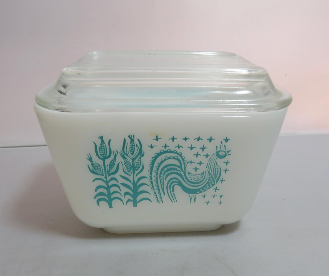 PYREX Amish Butterprint Blue Rooster Cover Refrigerator Dish 501 - Etsy