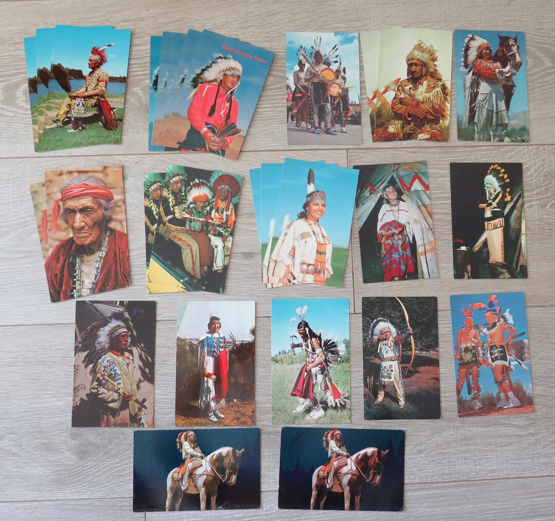 28 Vintage Native American Indian Color Postcards Un-posted - Etsy