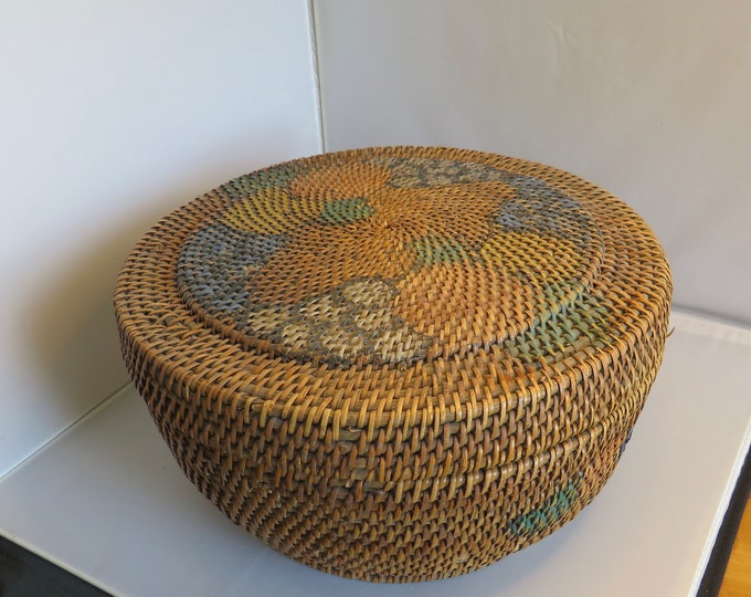 1930s SALLY PATCHIN Large Folk Art Hand Painted Sewing Basket - Etsy