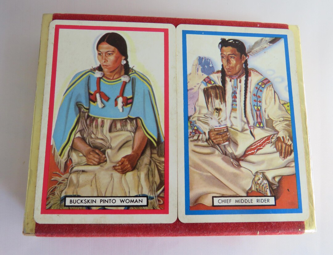 Vintage GREAT NORTHERN RAILWAY Native American Indian Playing Cards in ...