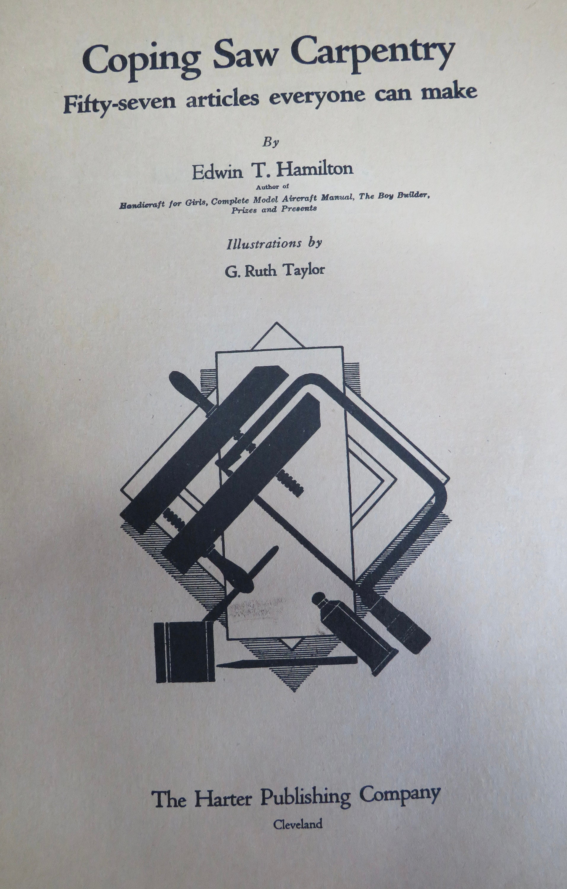 1934 COPING SAW CARPENTRY Wood Craft Book W/ Art Deco Style Project ...