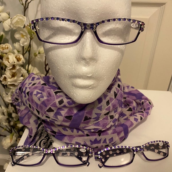 Rhinestone Readers - Etsy