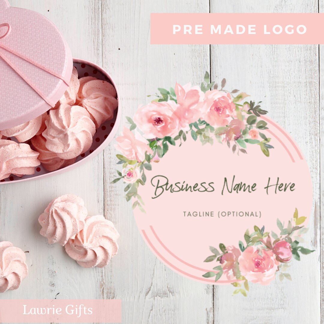 Pink Circle Flower Logo Custom Logo Premade Logo Logo With - Etsy