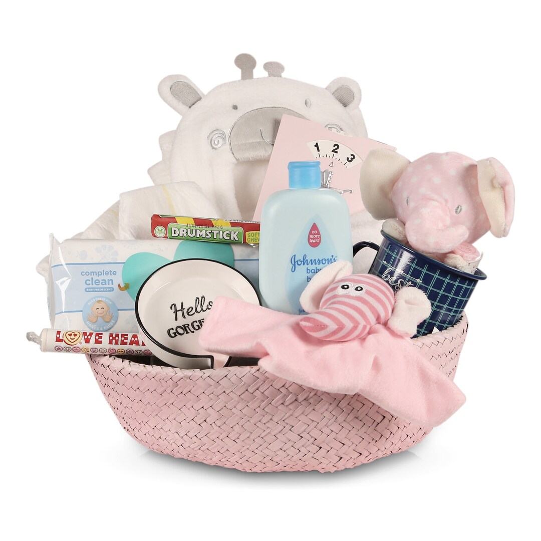 Girl Baby Gift Hamper Pink Baby Basket Full of Treats for - Etsy