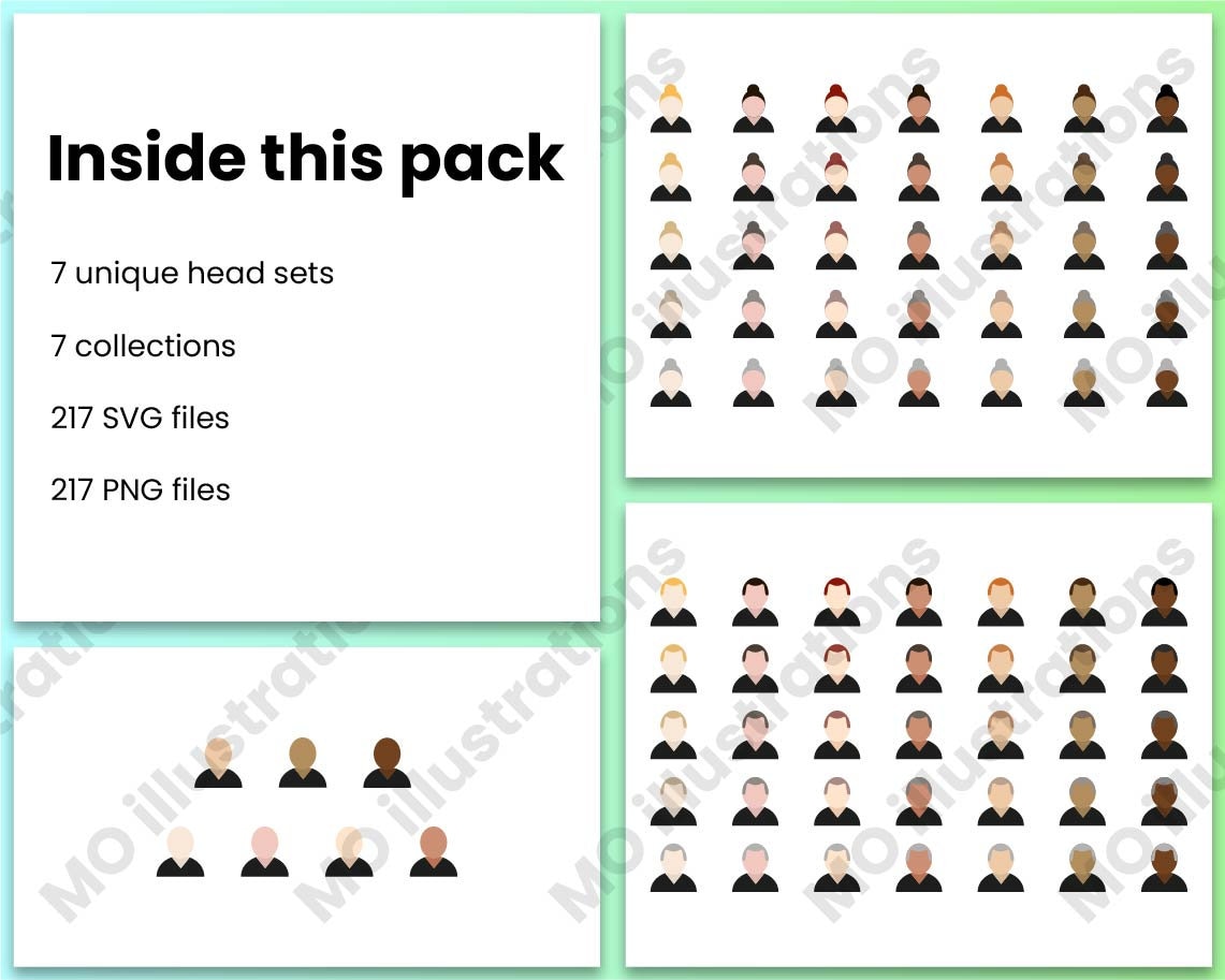 200 Simple Profile Icons PNG and SVG - Etsy