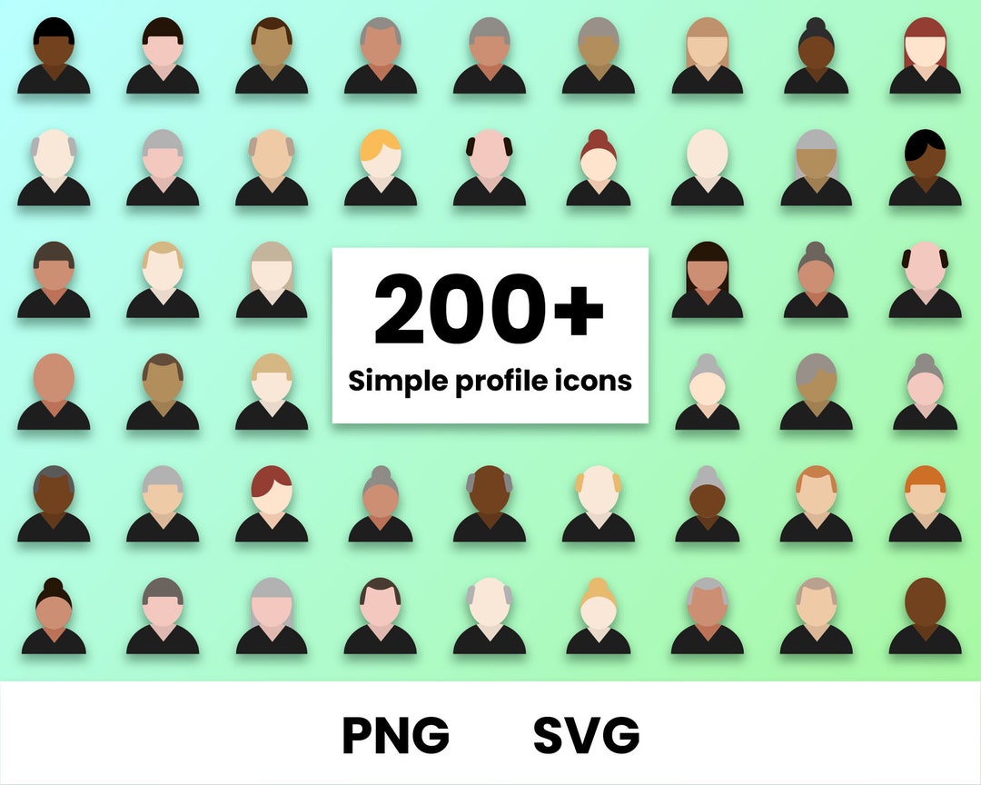 200+ Simple Profile Icons | PNG and SVG - Etsy