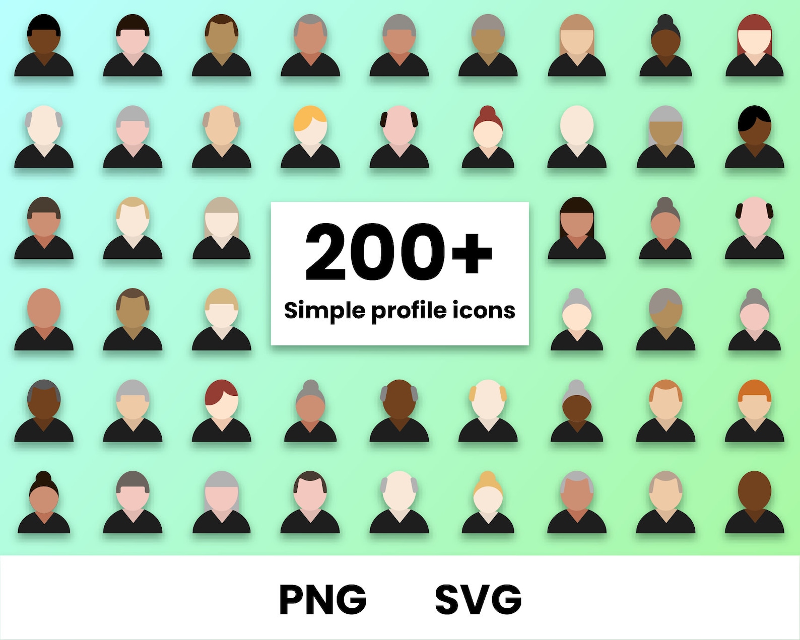 200+ Simple Profile Icons | PNG and SVG - Etsy