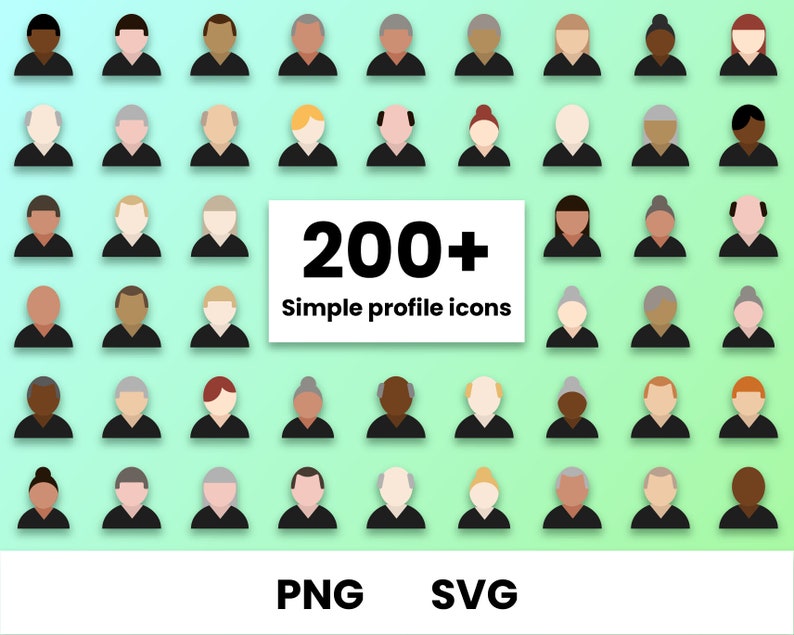 200+ Simple Profile Icons | PNG and SVG - Etsy