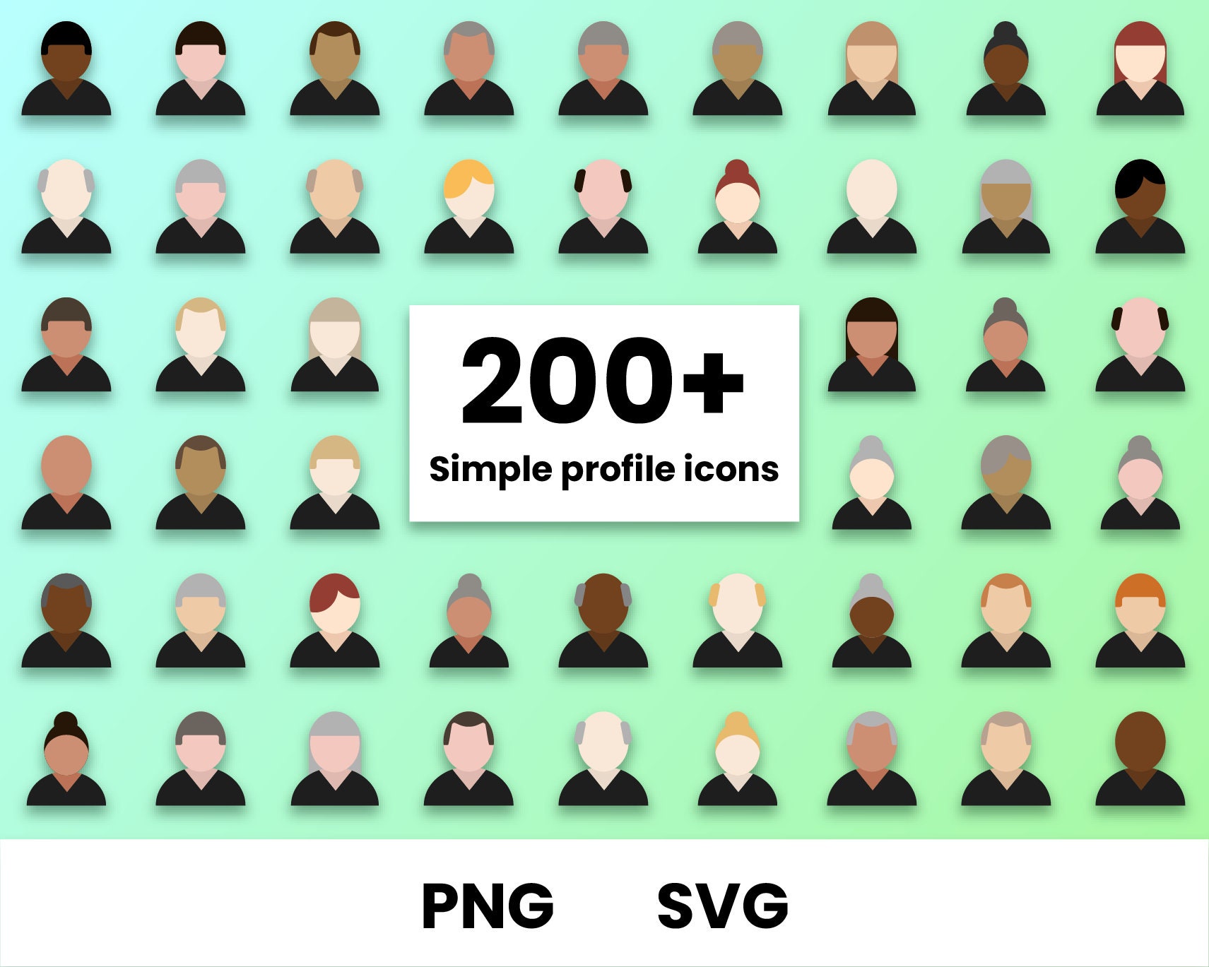200+ Simple Profile Icons | PNG and SVG - Etsy
