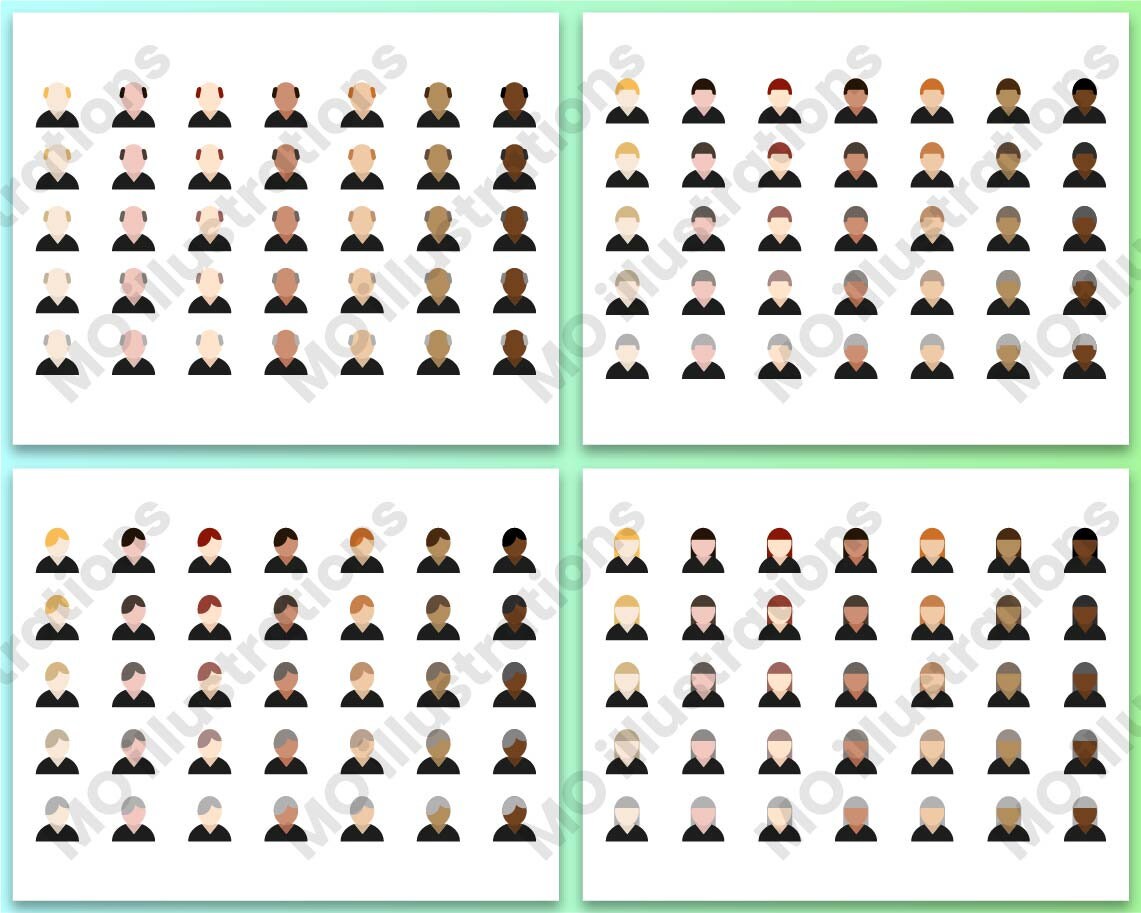 200 Simple Profile Icons PNG and SVG - Etsy