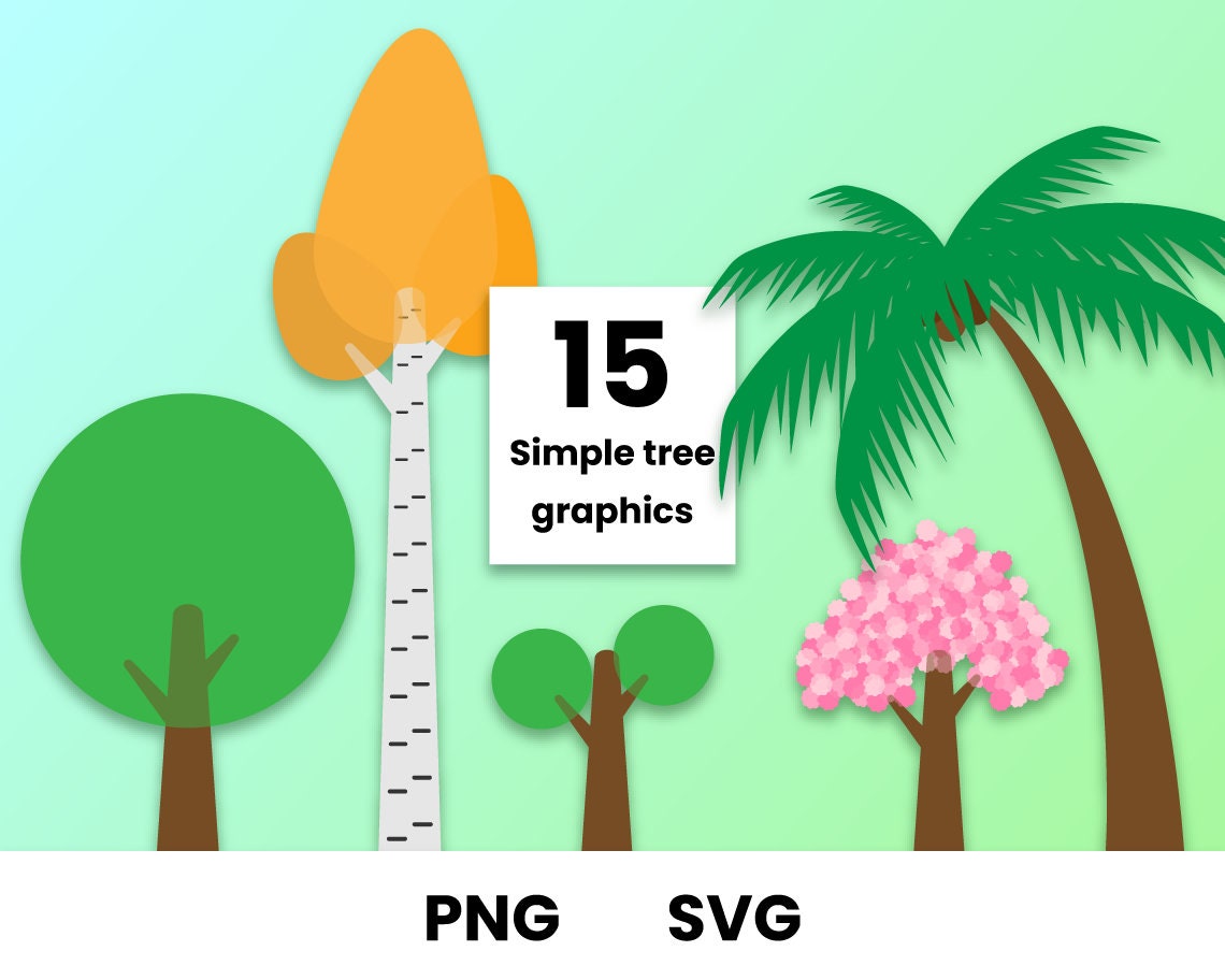 15 Simple Trees Clipart | PNG and SVG - Etsy