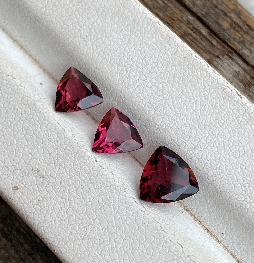 Amazing 3 Piece Set of Trillions Cut Stone Pink Tourmaline With Good ...