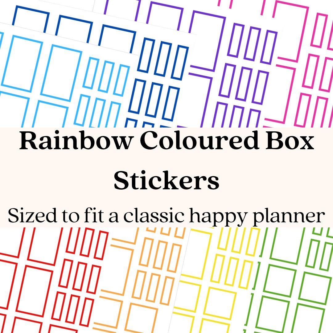 Basic Colour Planner Box Stickers, Classic Happy Planner Size ...