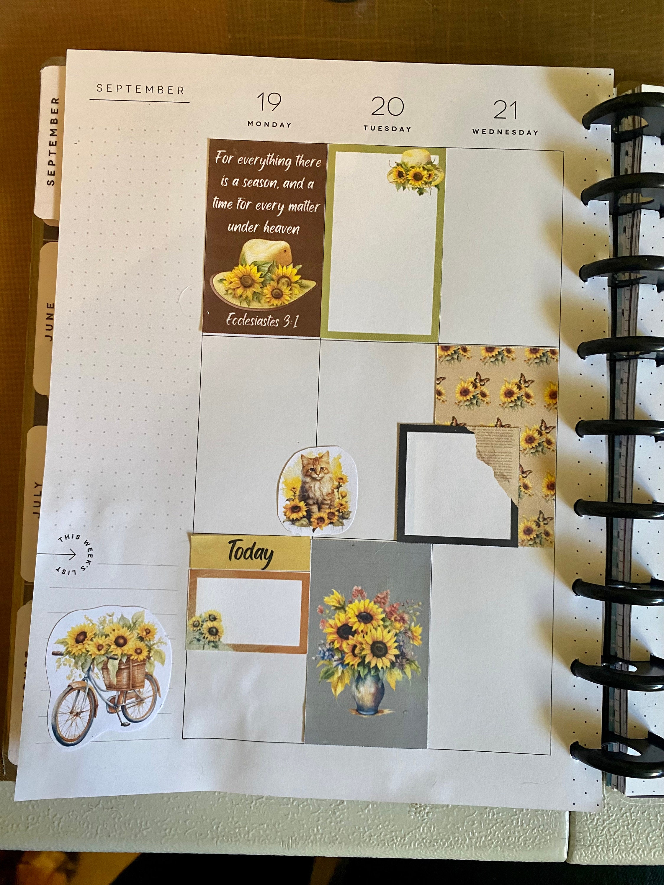 Printable Sunflower Fall Planner Stickers, Happy Planner Classic, Fall ...
