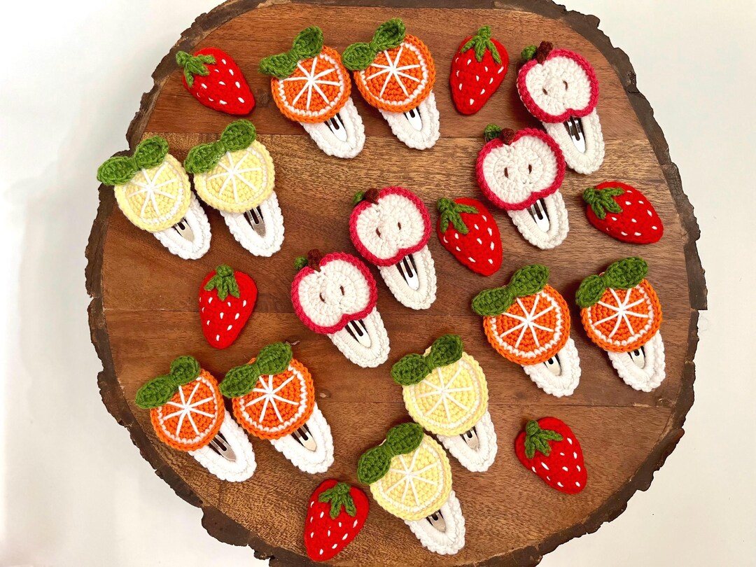 Fruit Hair Clips / Fruit Barrets / Kawaii Hair Clips / Lemon Orange ...