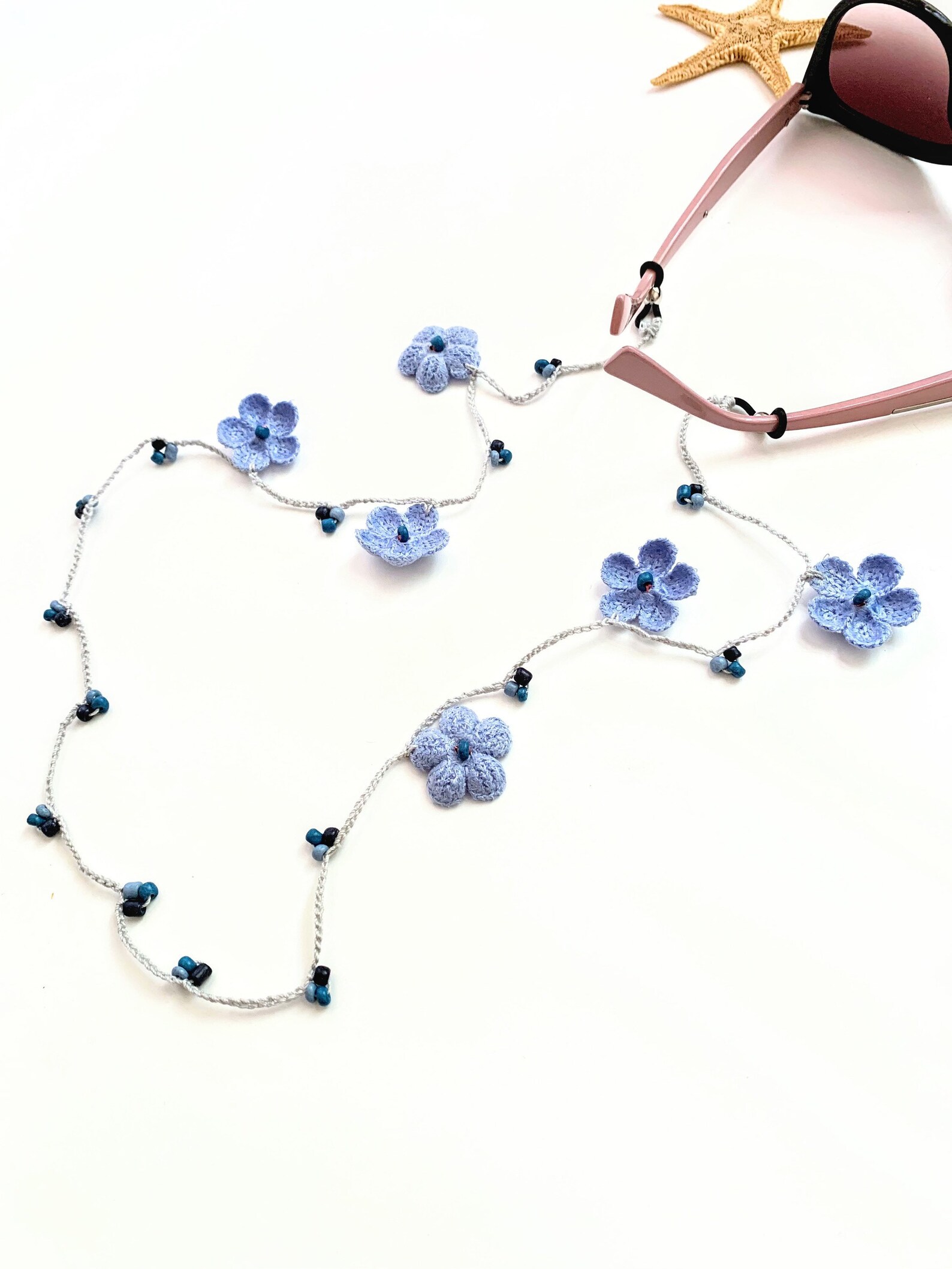 Glasses Chain Crochet / Flower Sunglasses Chain / Eyeglass Chain ...