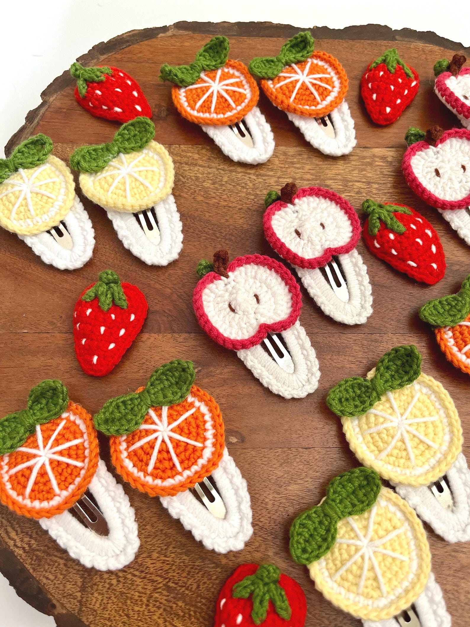 Fruit Hair Clips / Fruit Barrets / Kawaii Hair Clips / Lemon Orange ...