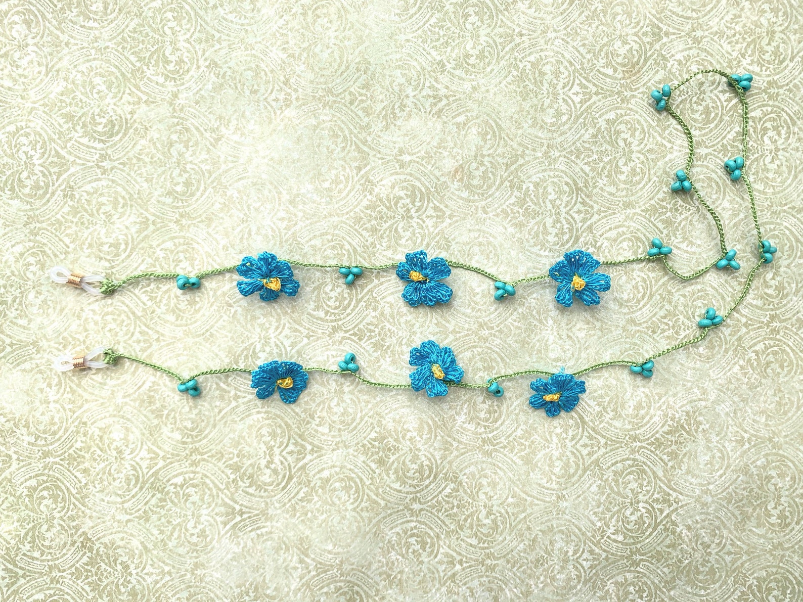 Blue Eyeglass Chain / Glasses Chain / Eyeglass Lanyard / - Etsy