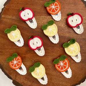 Fruit Hair Clips / Fruit Barrets / Kawaii Hair Clips / Lemon Orange ...