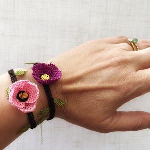 Poppy Bracelets / Flower Bracelet / Poppy Jewelry / Floral Jewelry Gift ...