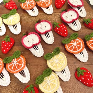 Fruit Hair Clips / Fruit Barrets / Kawaii Hair Clips / Lemon Orange ...