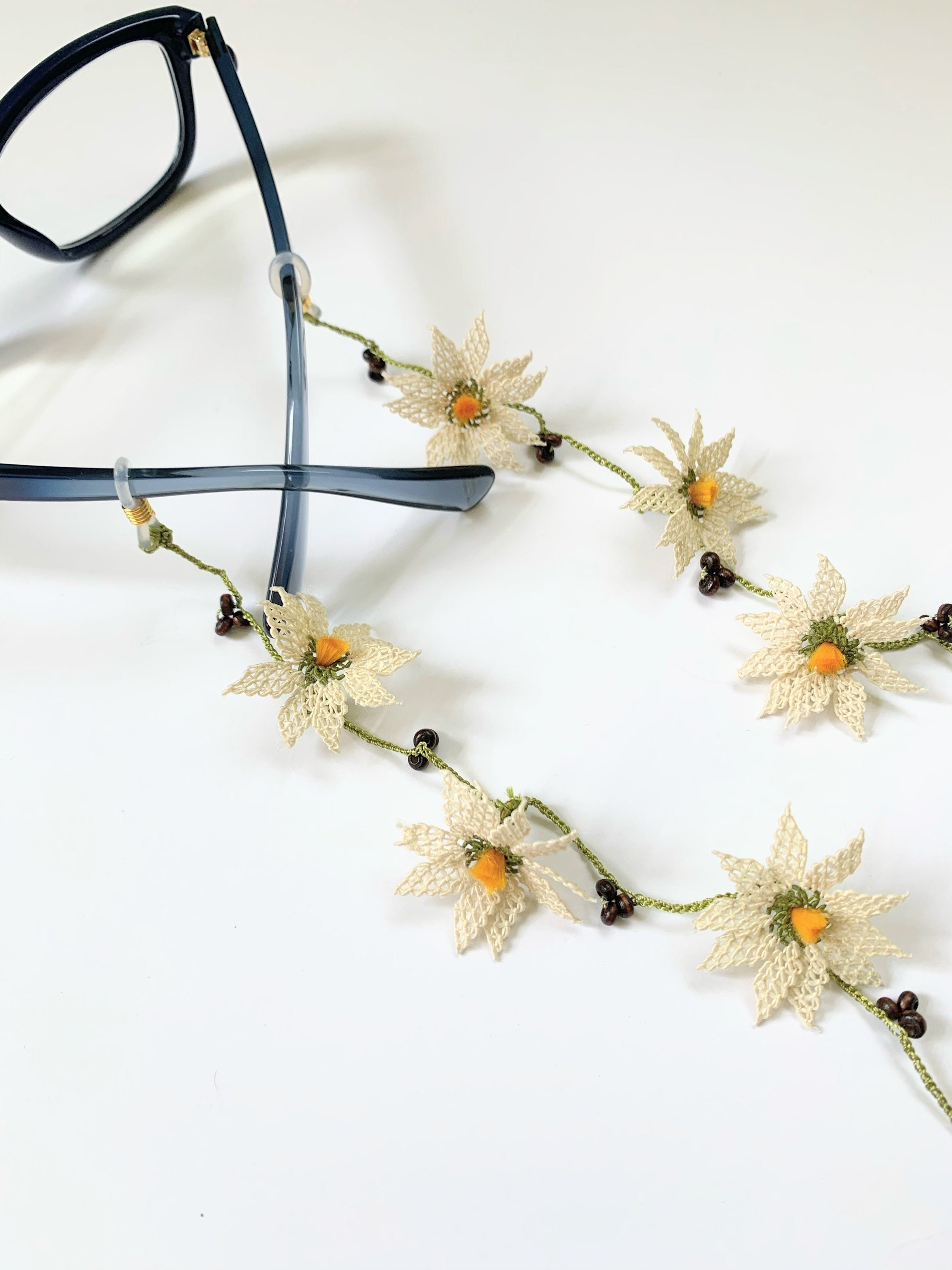 Flower Eyeglass Necklace / Eyeglasses Cord / Glasses Chain - Etsy