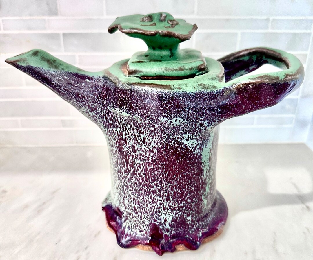 Large Drippy Glazed Handmade Studio Pottery Pitcher W Handle, Spout and ...