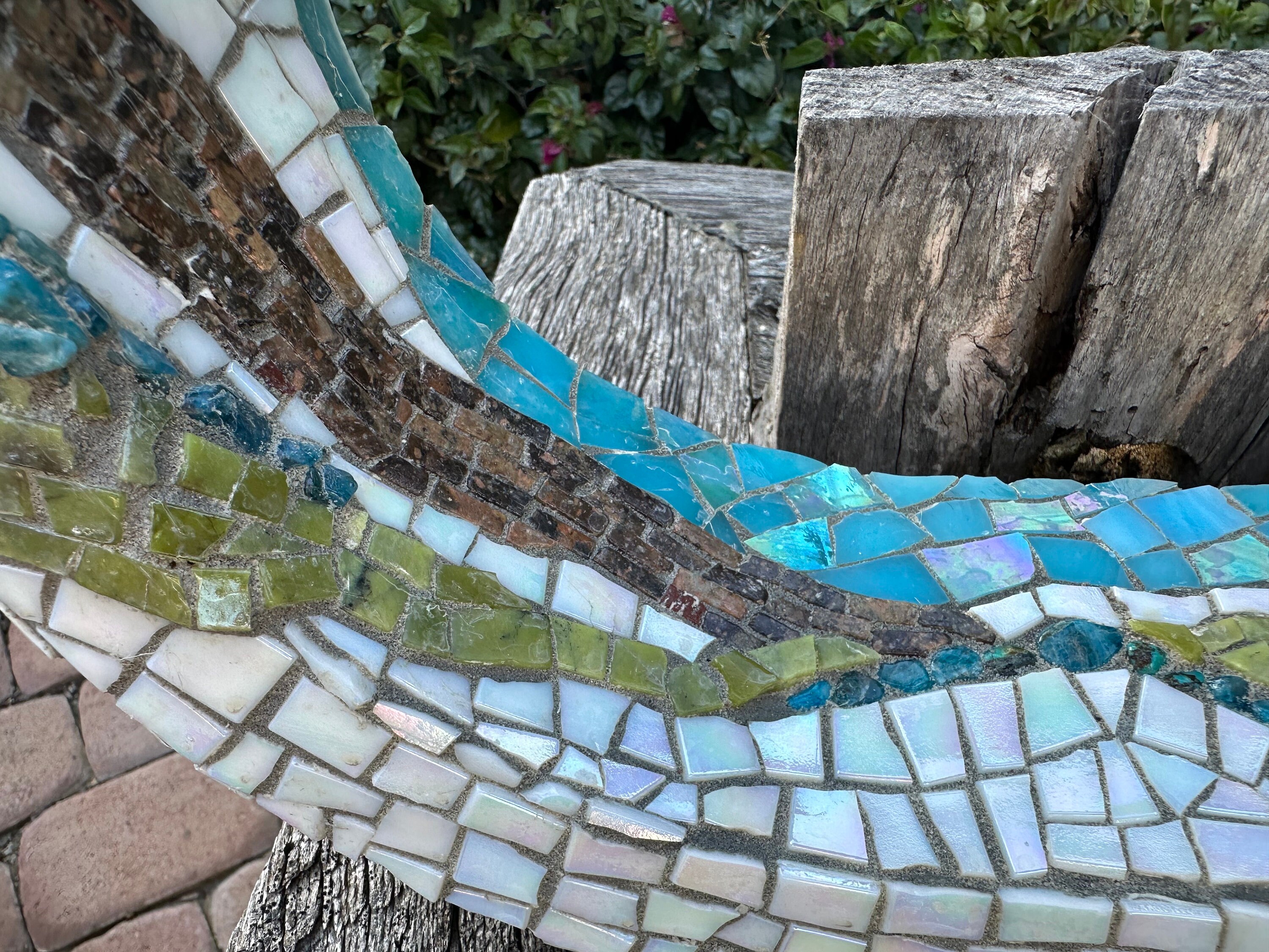 Handmade Large Abstract Heavy Concrete Sculpture. Mosaic Using Natural ...