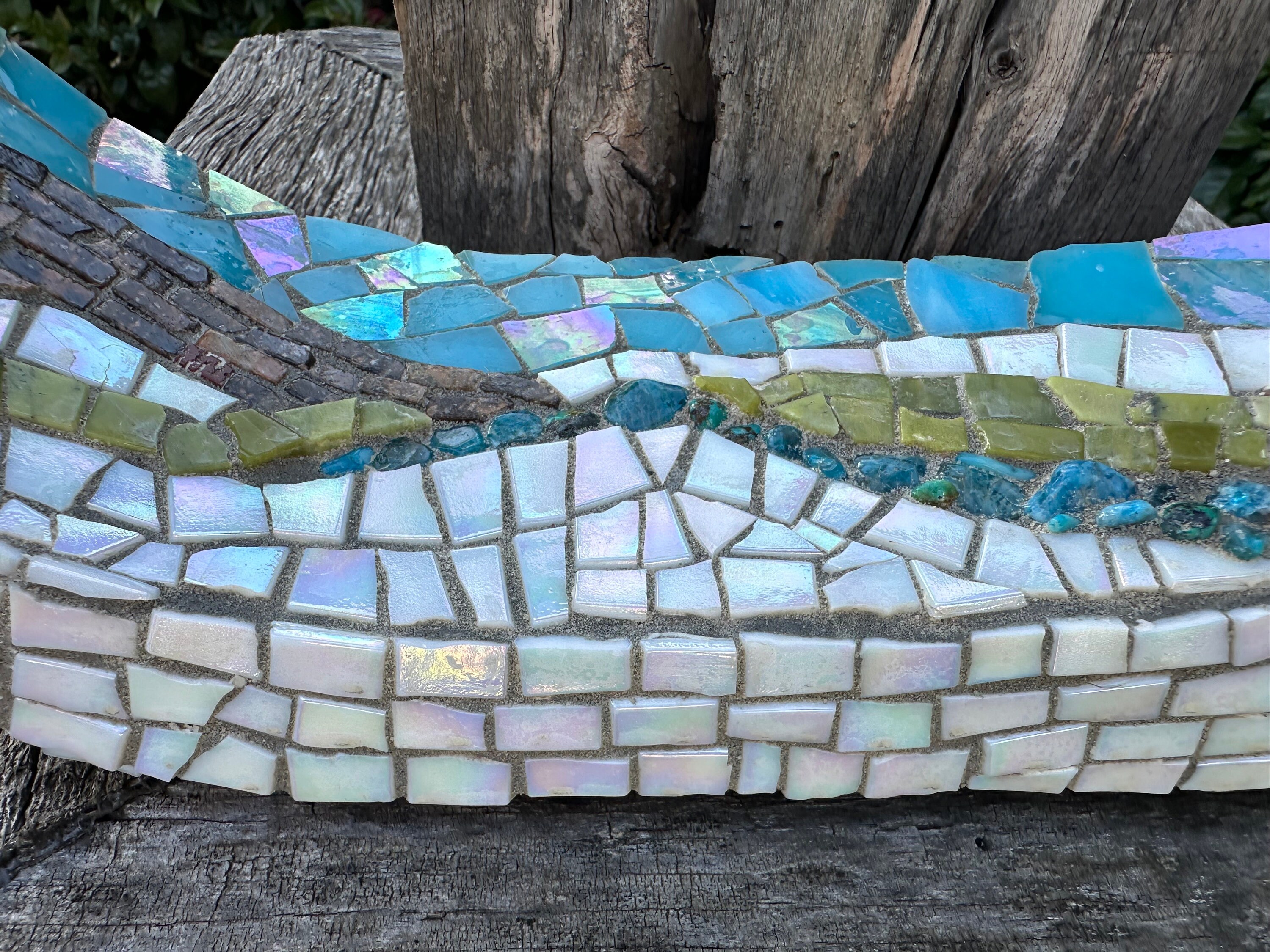 Handmade Large Abstract Heavy Concrete Sculpture. Mosaic Using Natural ...