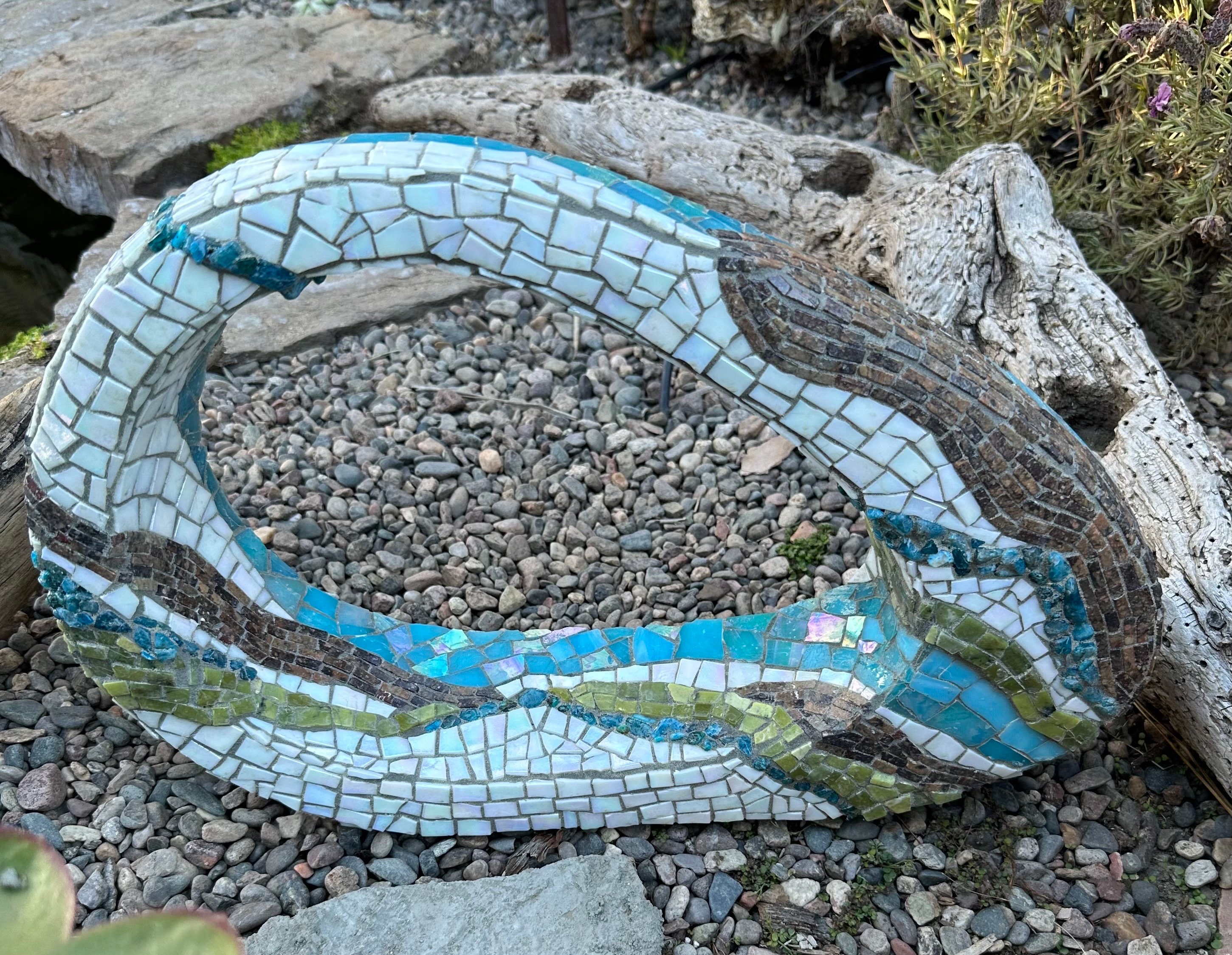 Handmade Large Abstract Heavy Concrete Sculpture. Mosaic Using Natural ...