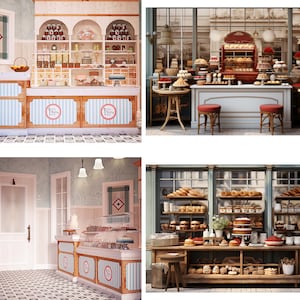 FOUR Bakery Digital Backdrops, Pastry Shop Background, JPG Files - Etsy