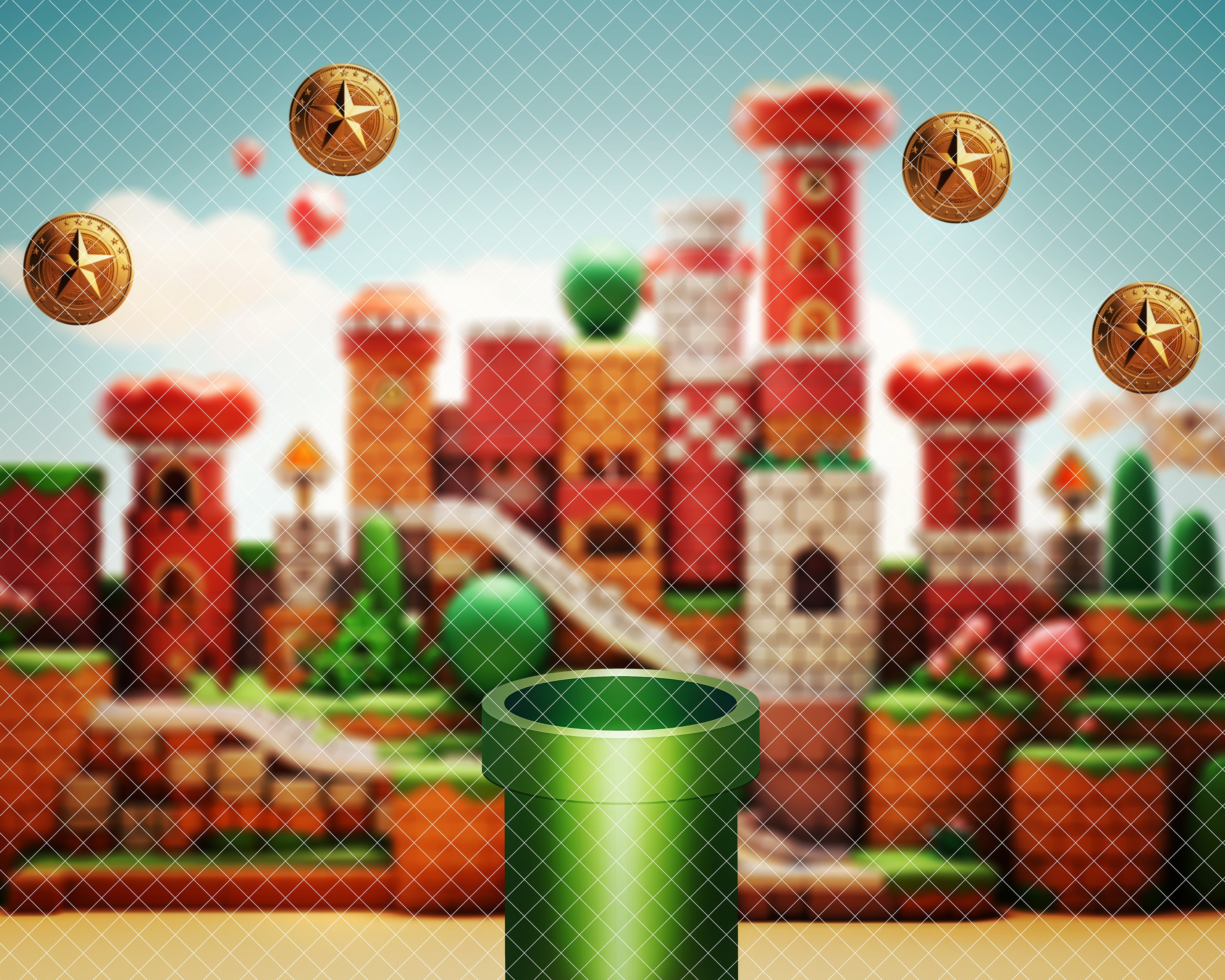 Super Mario Bros Digital Background, Video Game Inspired, Fantasy ...