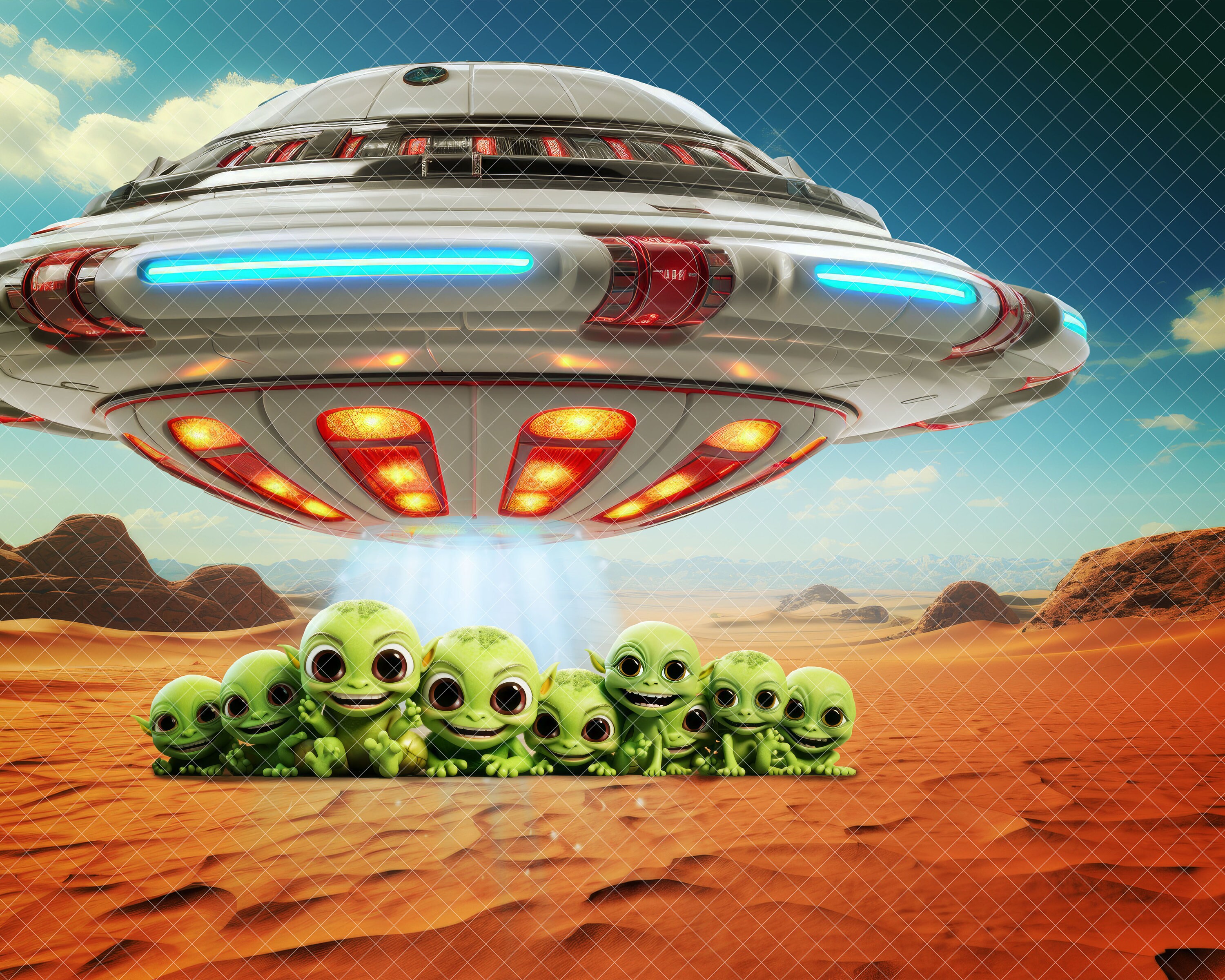 Four Alien Digital Backgrounds UFO Backdrop Abduction - Etsy