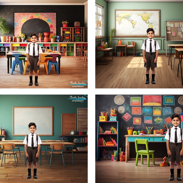 School Digital Background - Etsy