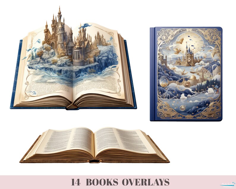 BUNDLE Books Overlays, PNG Clipart, Compositing, Digital Art ...