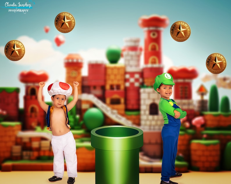 Super Mario Bros Digital Background, Video Game Inspired, Fantasy ...