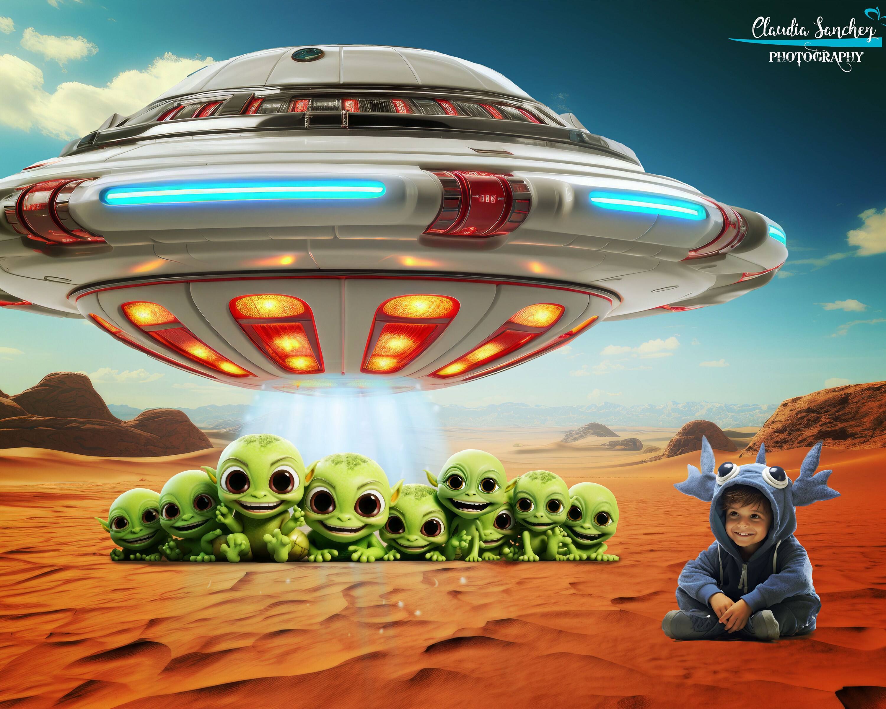 Four Alien Digital Backgrounds, UFO Backdrop, Abduction Background ...