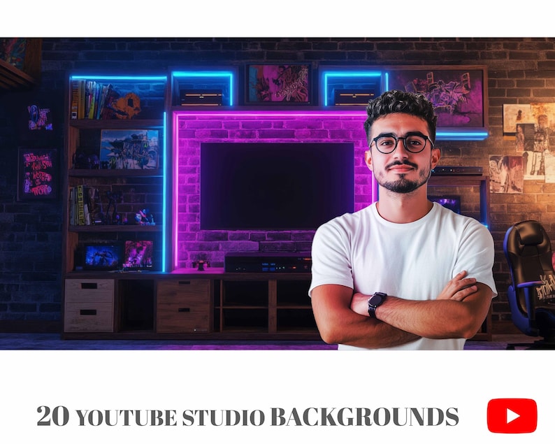 BUNDLE Digital Youtube Studio Backgrounds - Professional Virtual ...