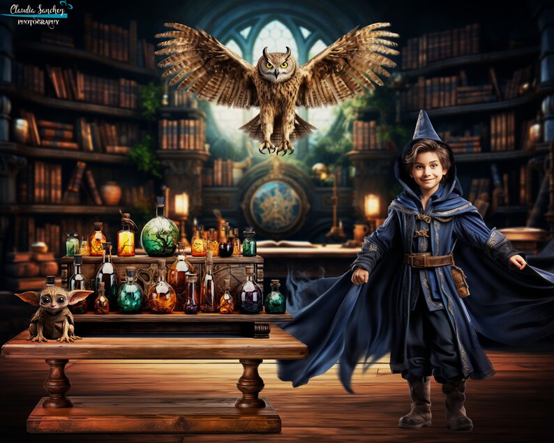 Four Wizard Digital Backgrounds Wizard Academy Witch Book - Etsy